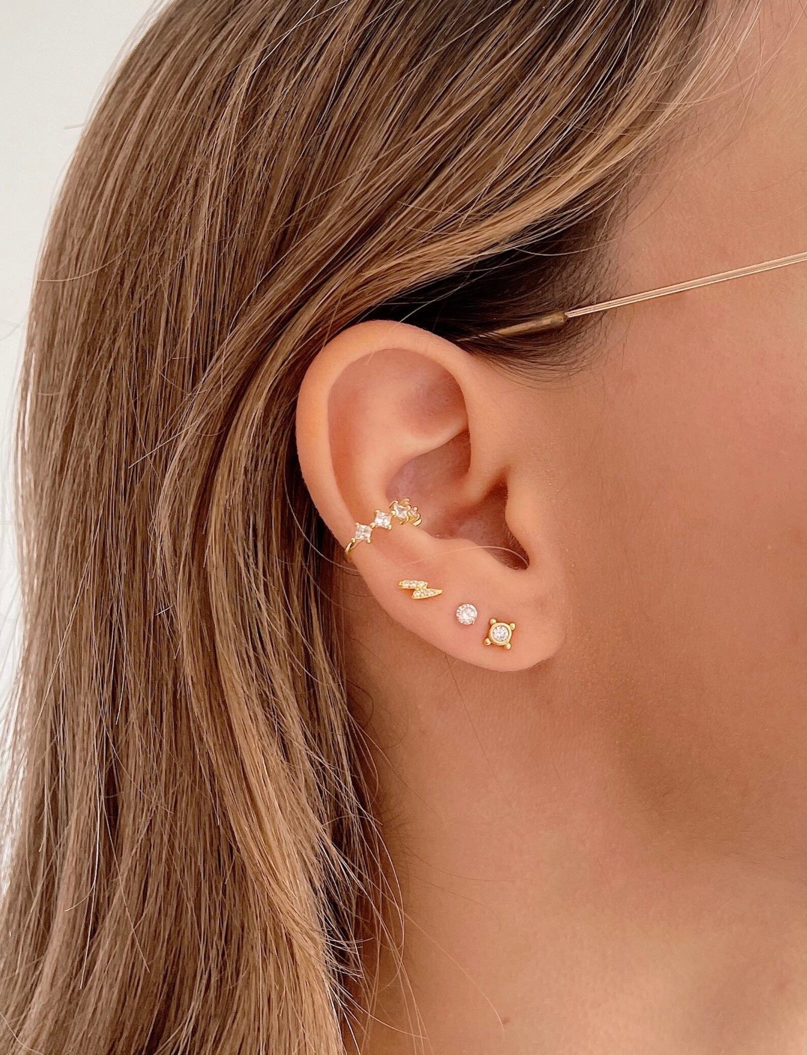 CZ Rhombus Ear Cuff No Piercing 925 Sterling Silver Conch - Etsy