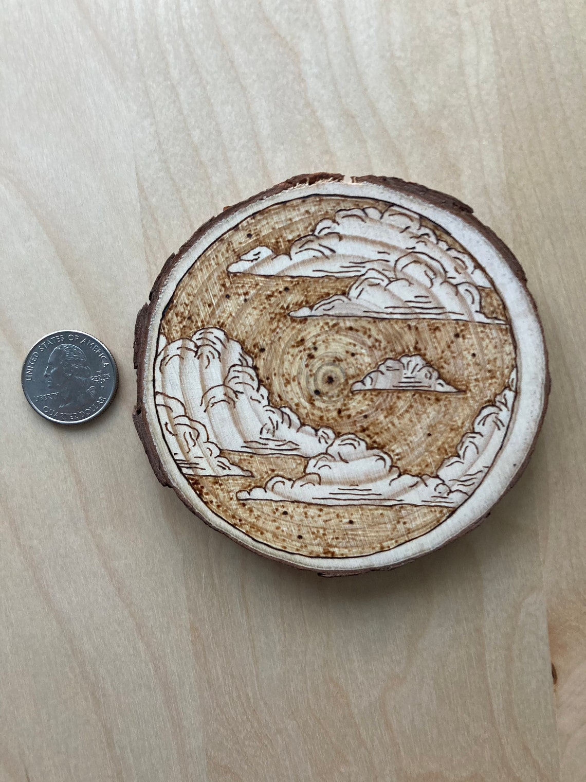 Beautiful Wood-burned Nature Coaster Set - Etsy