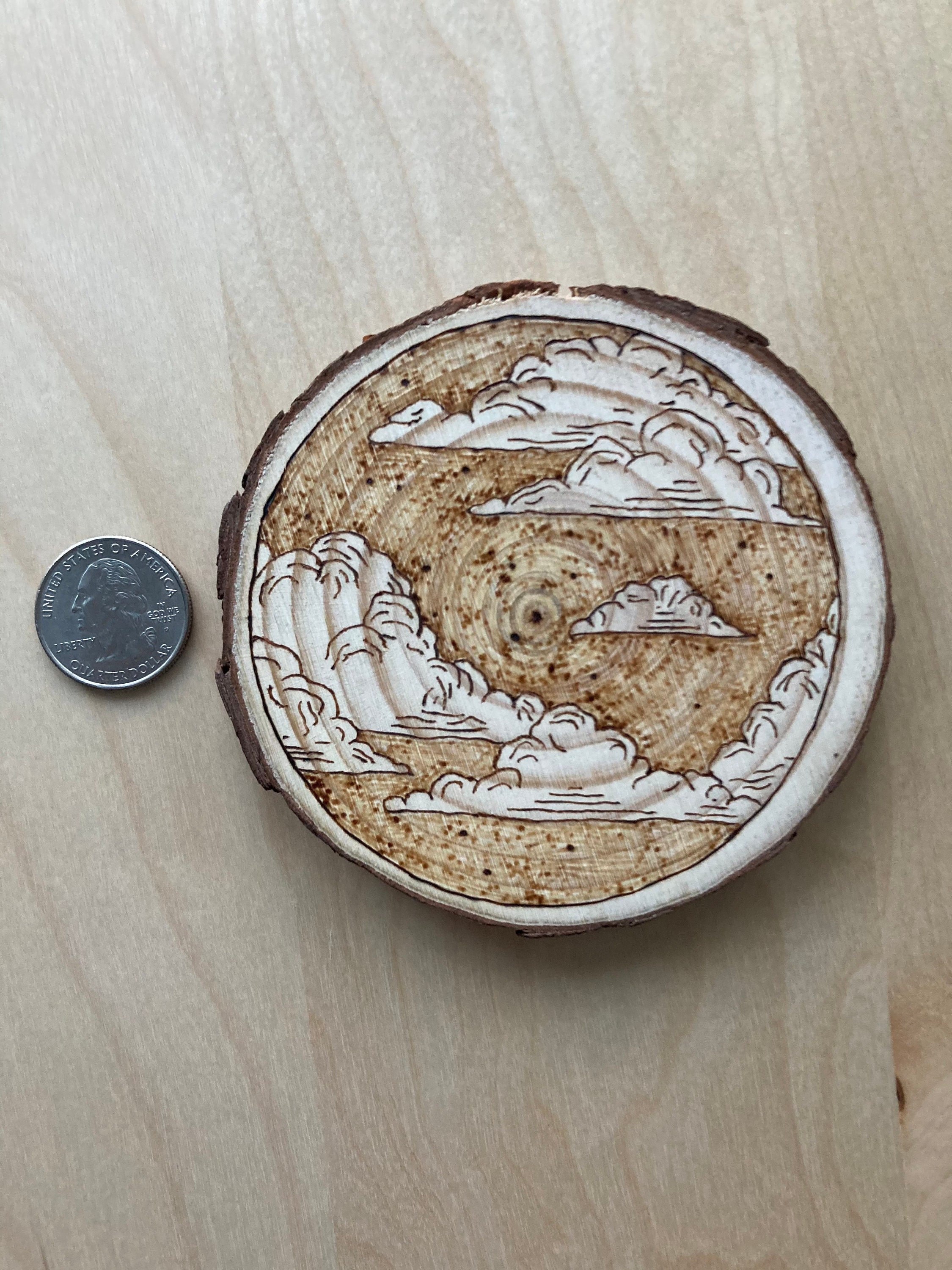 Beautiful Wood-burned Nature Coaster Set - Etsy