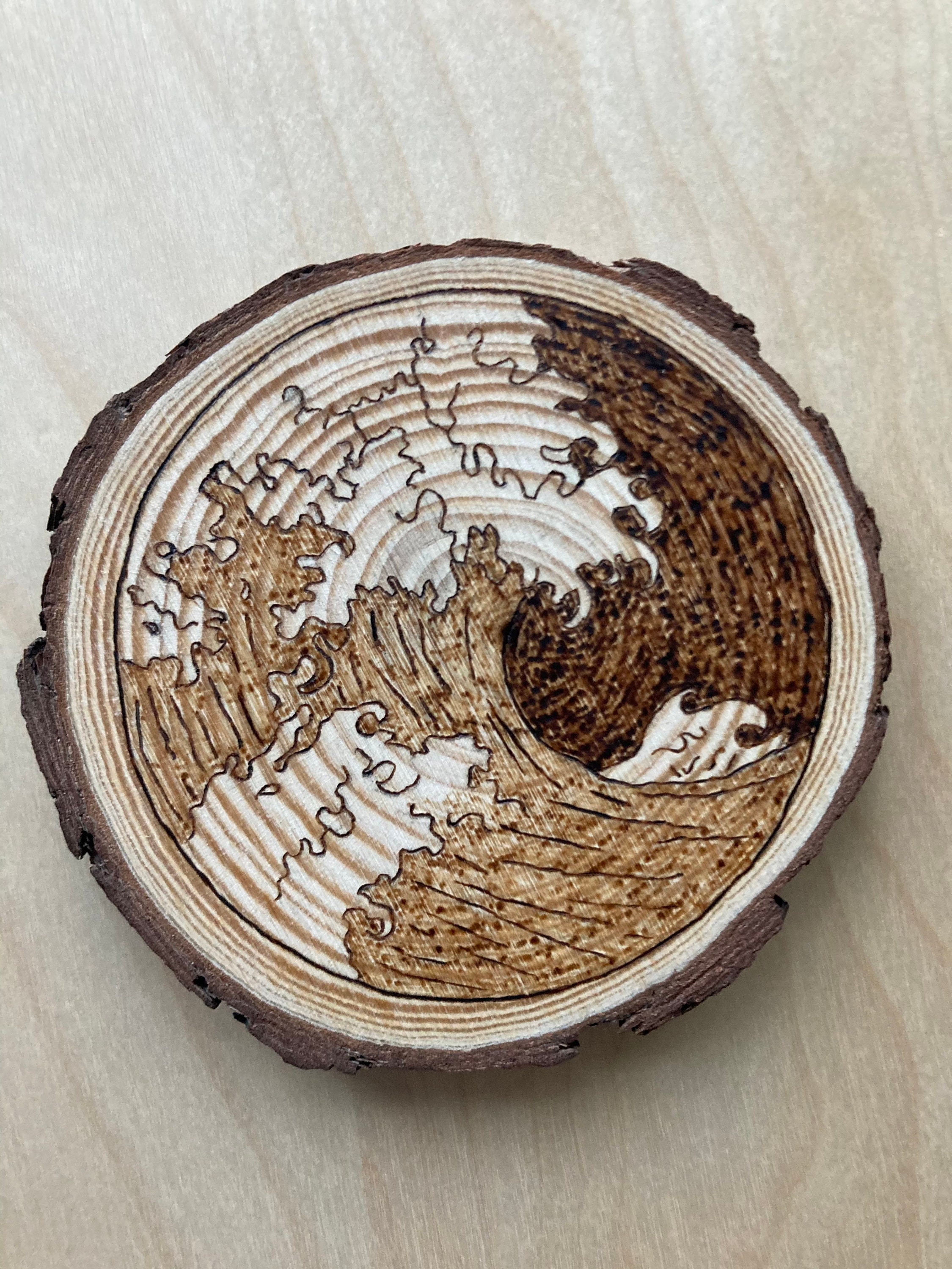 Beautiful Wood-burned Nature Coaster Set - Etsy