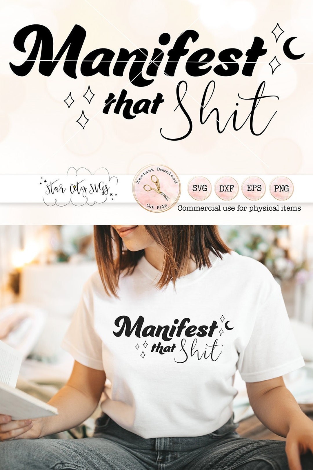 Manifest That Shit SVG, Boho SVG, Inspirational Positive Commercial Use ...