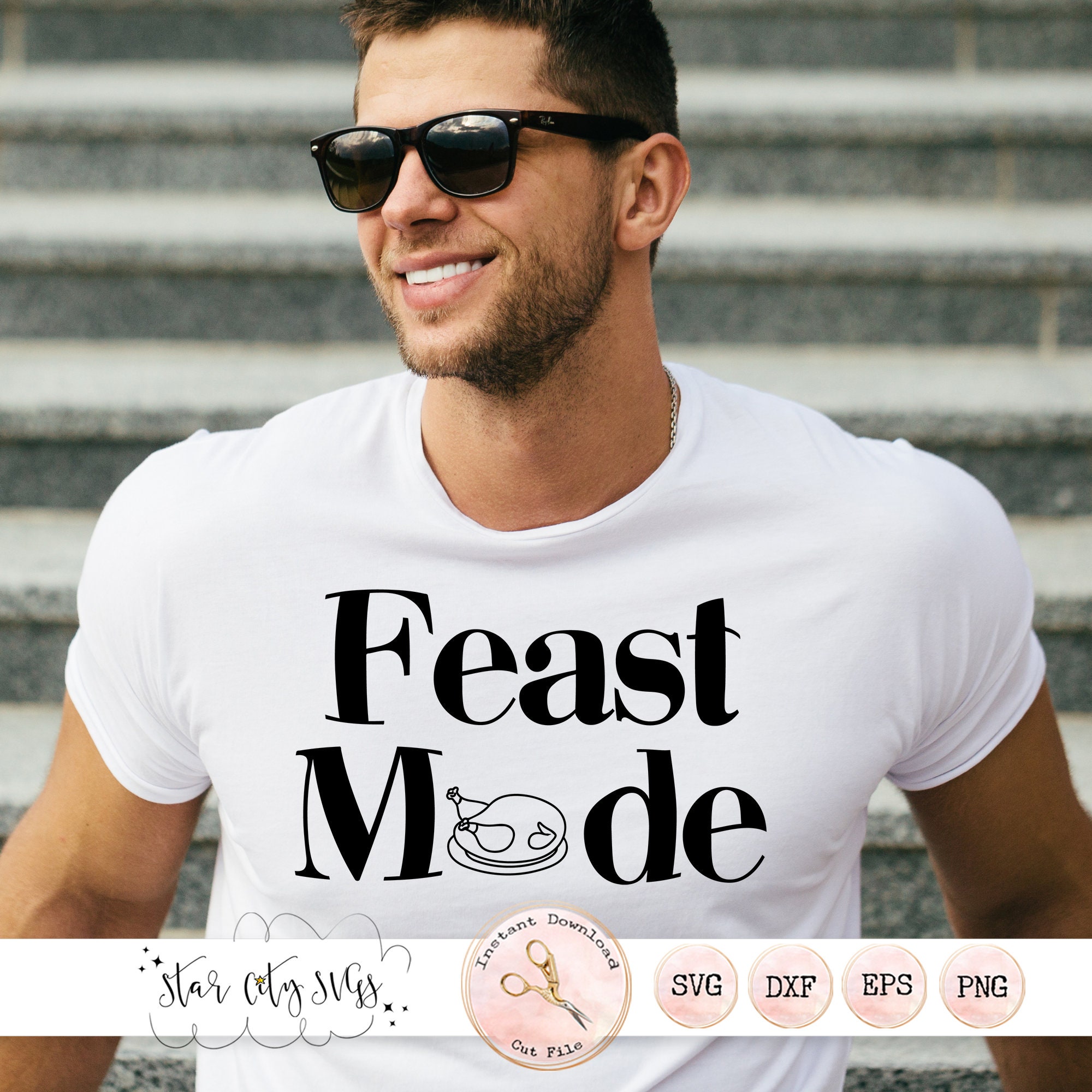 Feast Mode SVG Funny Thanksgiving Svg Turkey Day Svg - Etsy