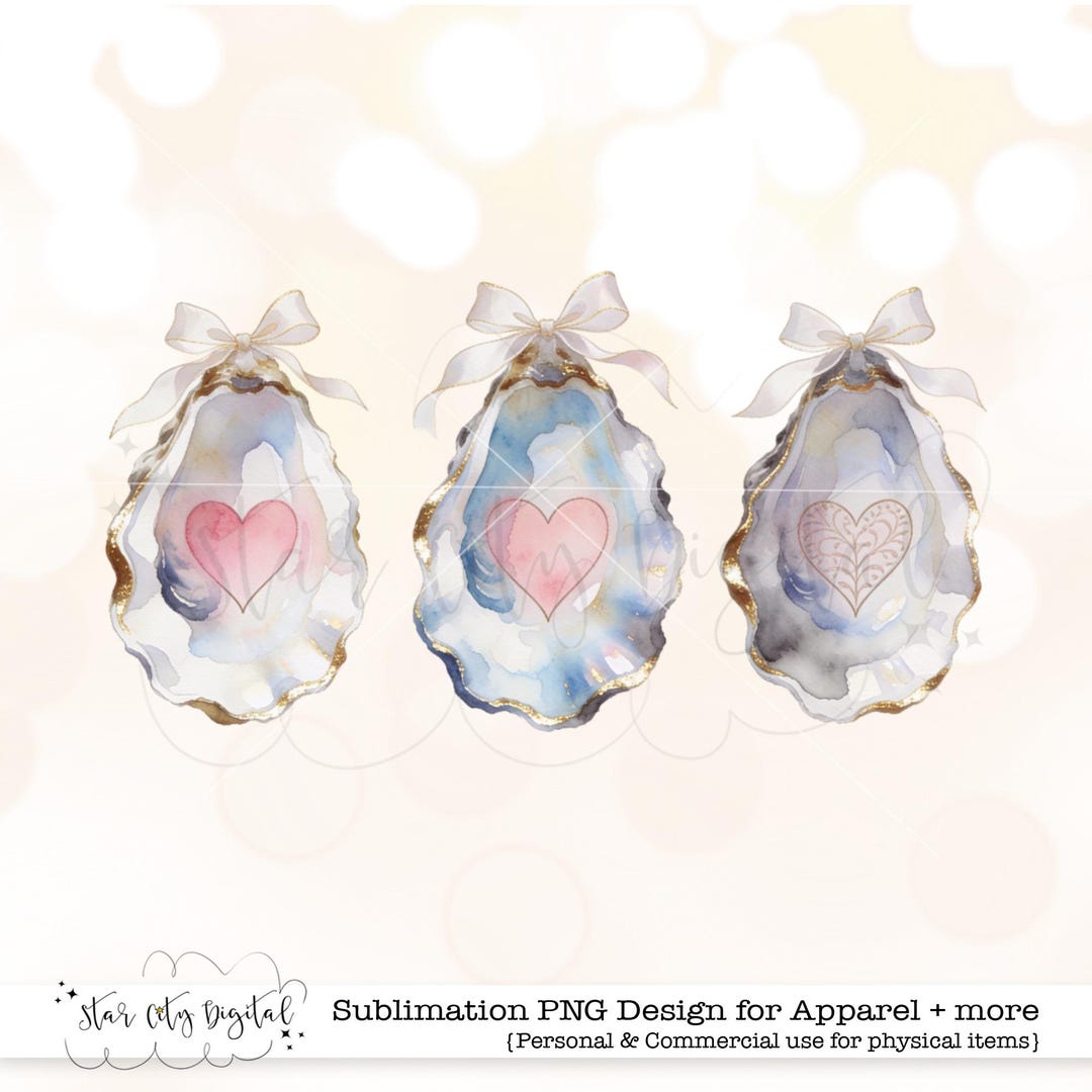 Oyster Shell Valentine Png, Coastal Coquette Png, Watercolor Seashell ...