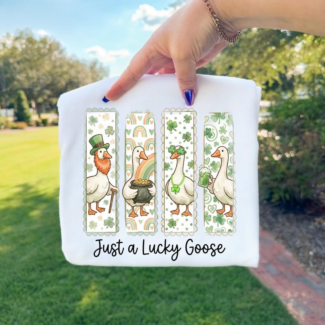 Lucky Goose St. Patty's Day PNG, Funny Goose Shirt Sublimation Design ...