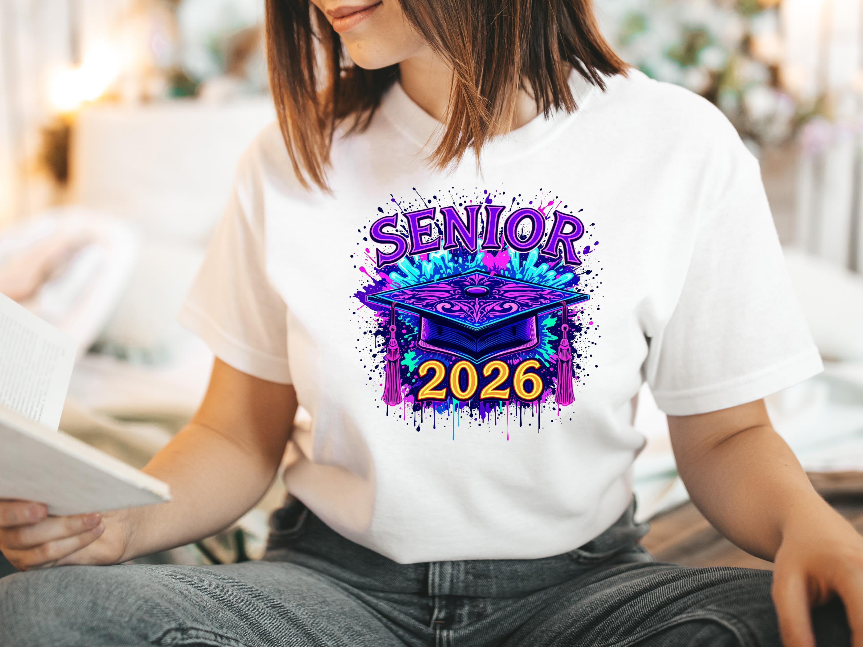 Senior 2026 PNG - Neon Graffiti Edition, Graduation Cap Sublimation ...