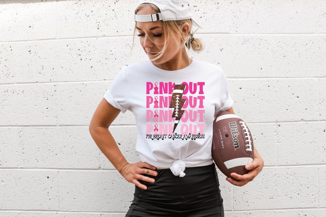 Football Pink Out PNG, Breast Cancer Awareness Football Png, Game Day ...