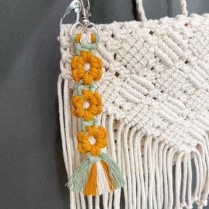 Macrame Keychain, Key Accessory, Macrame Charm, Key Ring, Gift for ...