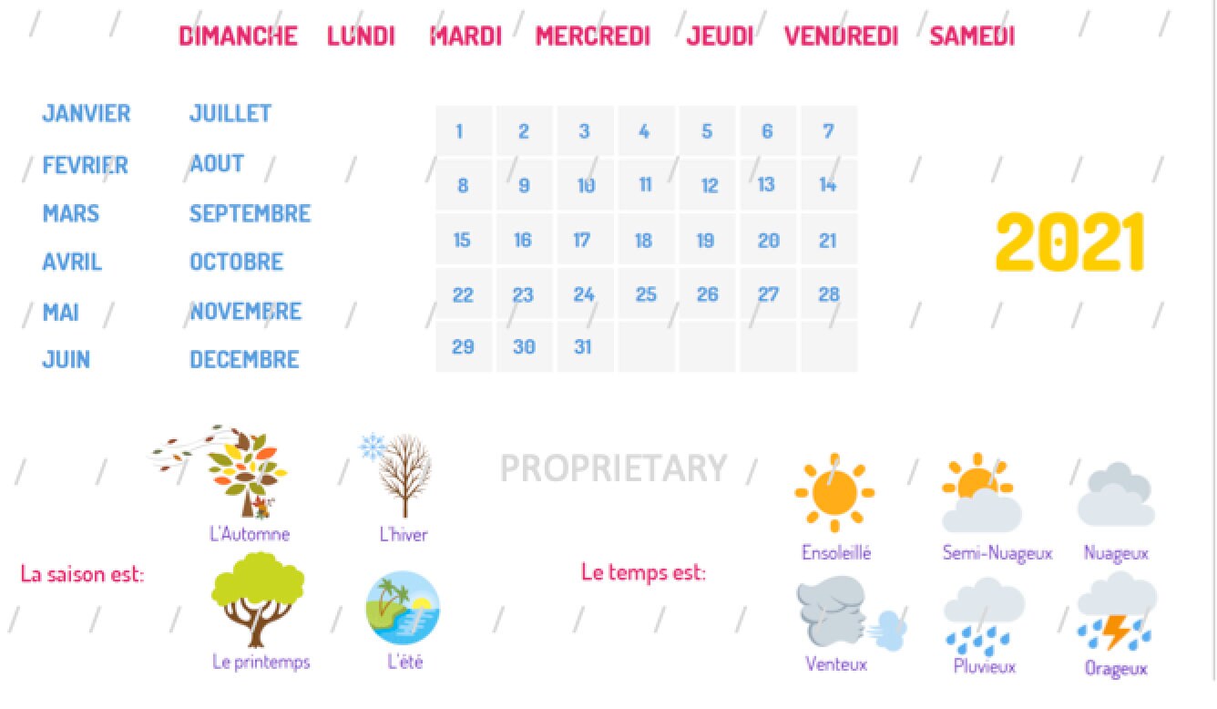 Calendars for School Kids (english, French and Arabic - 6 Versions) - Etsy