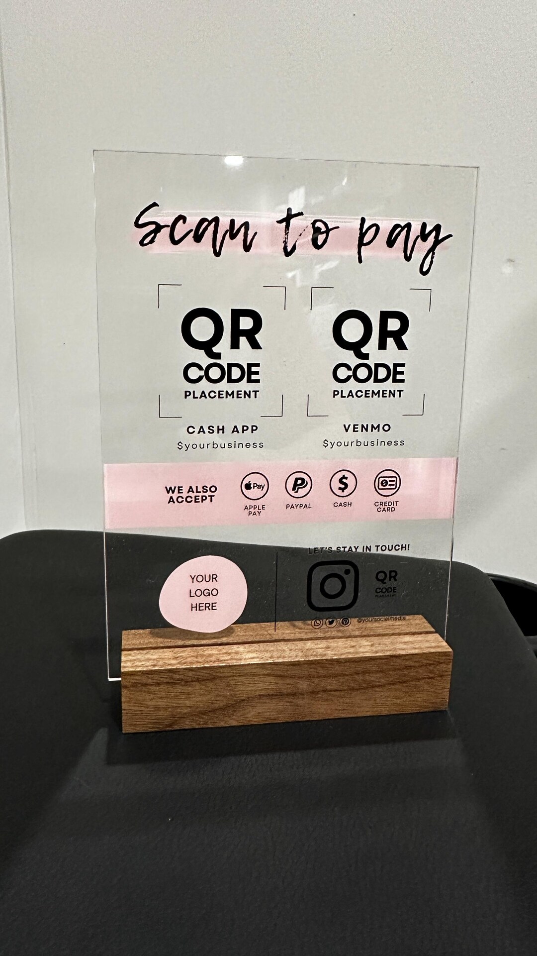 Scan to Pay Sign, QR Code Sign Template, Small Business Marketing ...