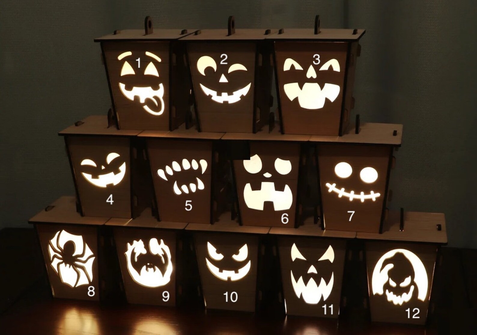 Handmade Wood Pumpkin Lantern - 2 Sizes! Jack-o-lantern Halloween ...