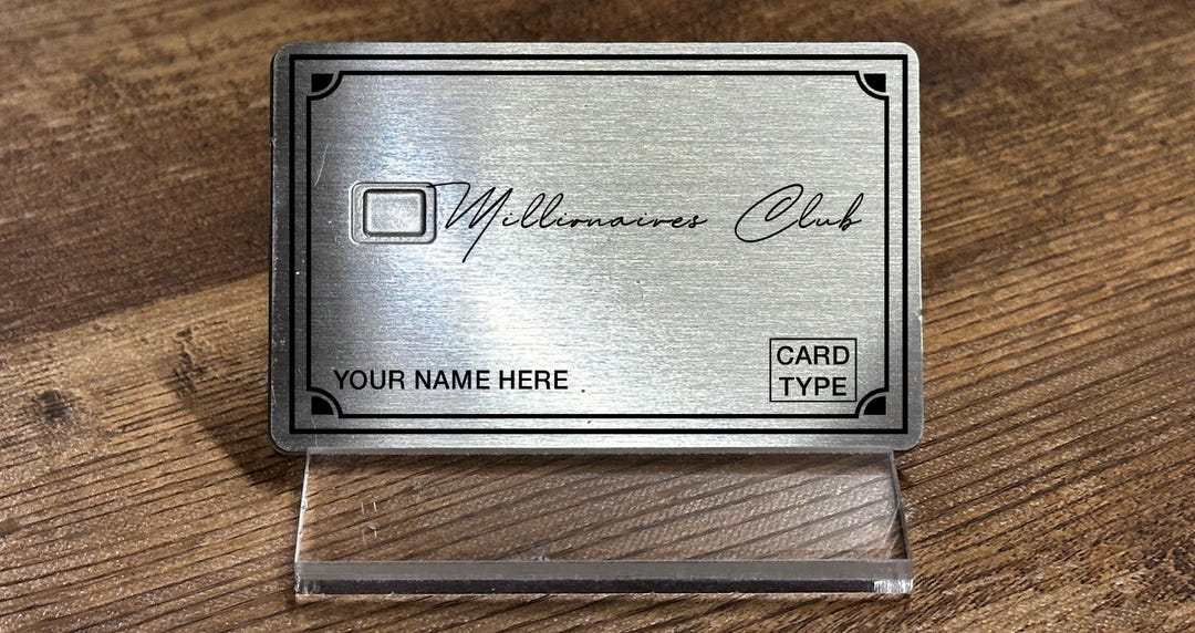 Millionaire's Club Platinum Silver Card Metal Credit Card Swap, Chip ...