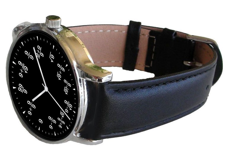Math Dial Large Watch Shows Power of 9 Equations on the Black Dial of ...