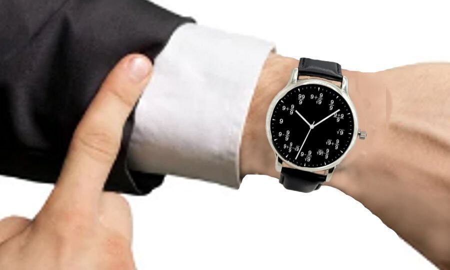 Math Dial Large Watch Shows Power of 9 Equations on the Black Dial of ...