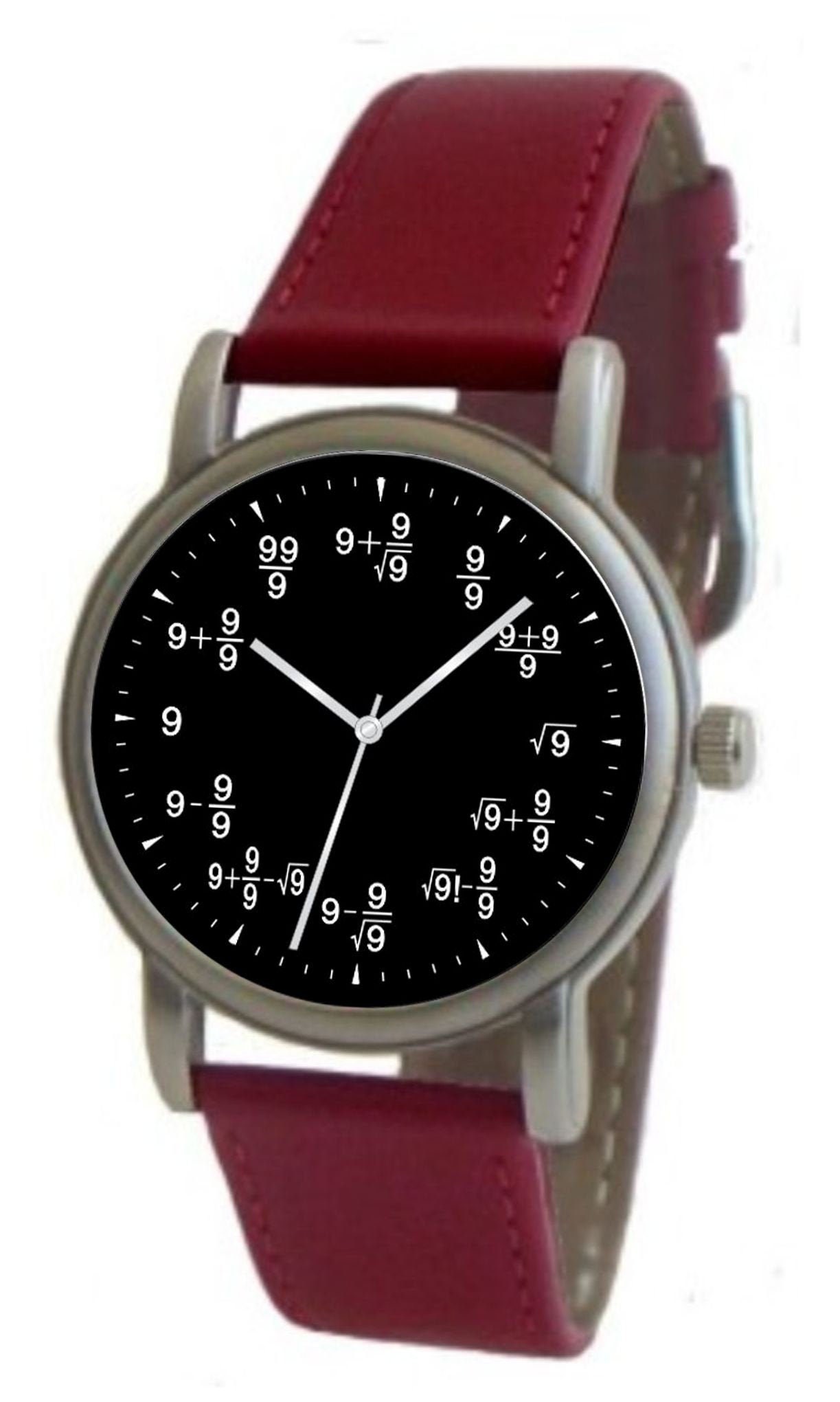 Math Dial Unisex Medium Size Watch Shows Power of 9 Equations on the ...