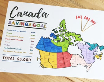 Savings Goal Tracker - Europe 5,000 Dollars - Etsy