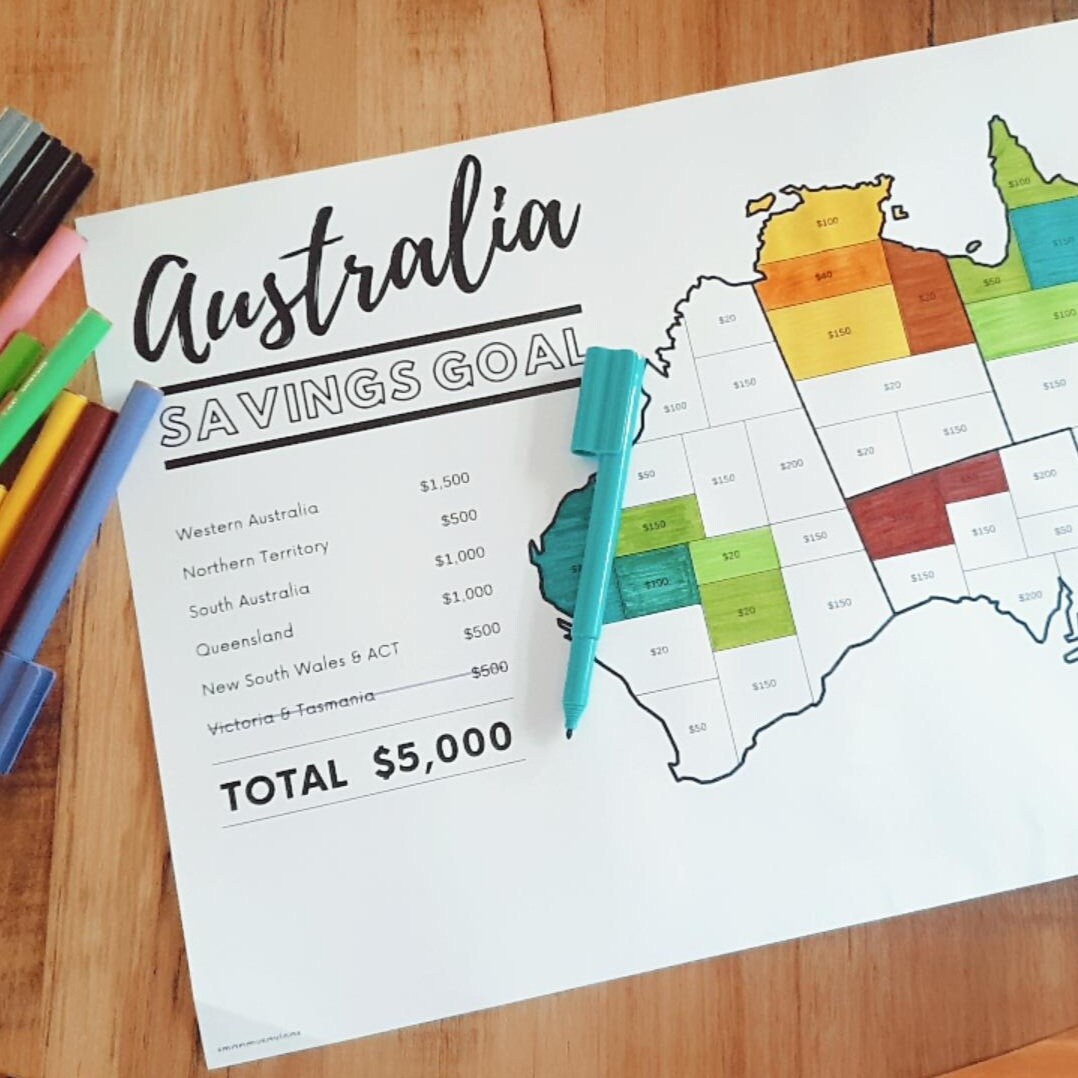 Australia 5,000 Dollars - Savings Goal Tracker - Etsy