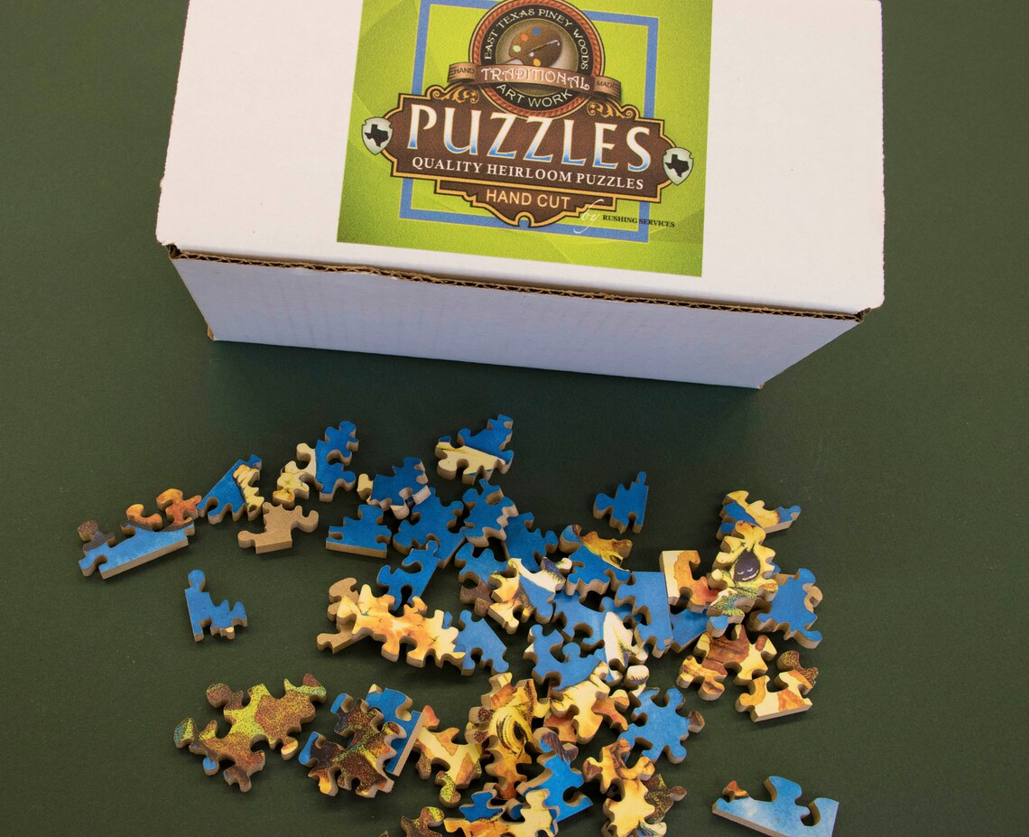 Hand-cut Wooden Jigsaw Puzzle for Adults tobacco Label Just the Thing ...