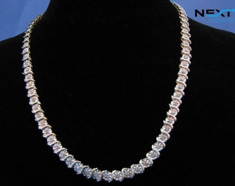 Lab Created Diamond Tennis Necklace - Etsy