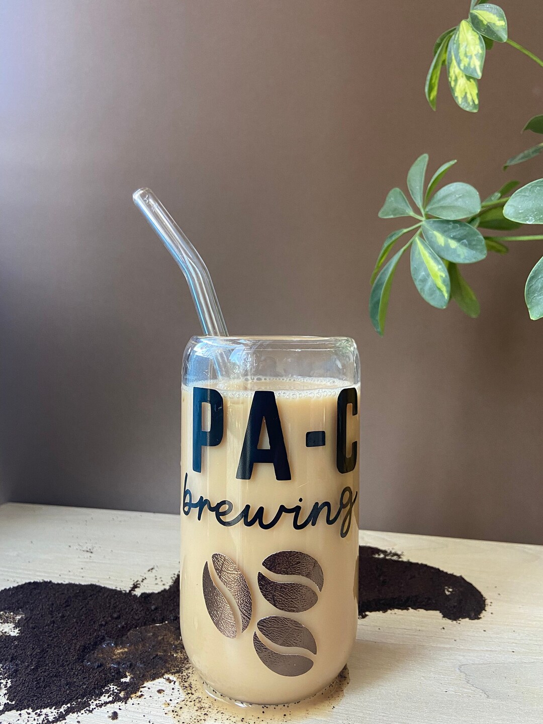 PA-C brewing 16oz. Glass Iced Coffee Cup, Beer/soda Can Includes Glass ...