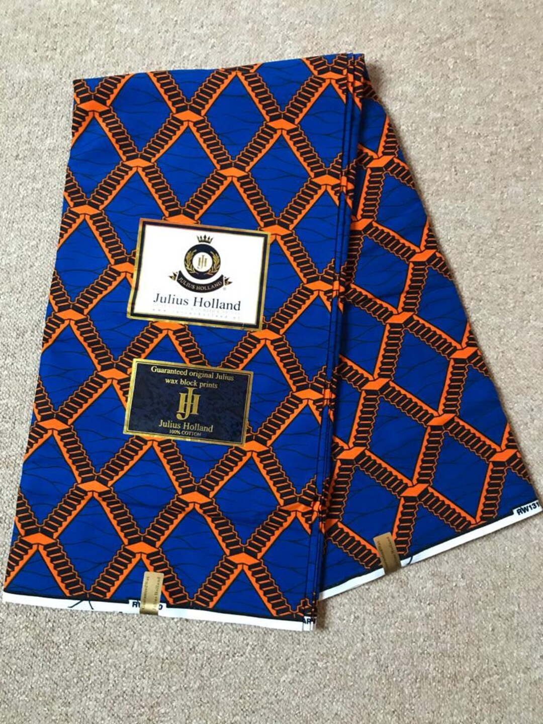 Blue African Fabric Vlisco's Original Wax Print Fabric - Etsy