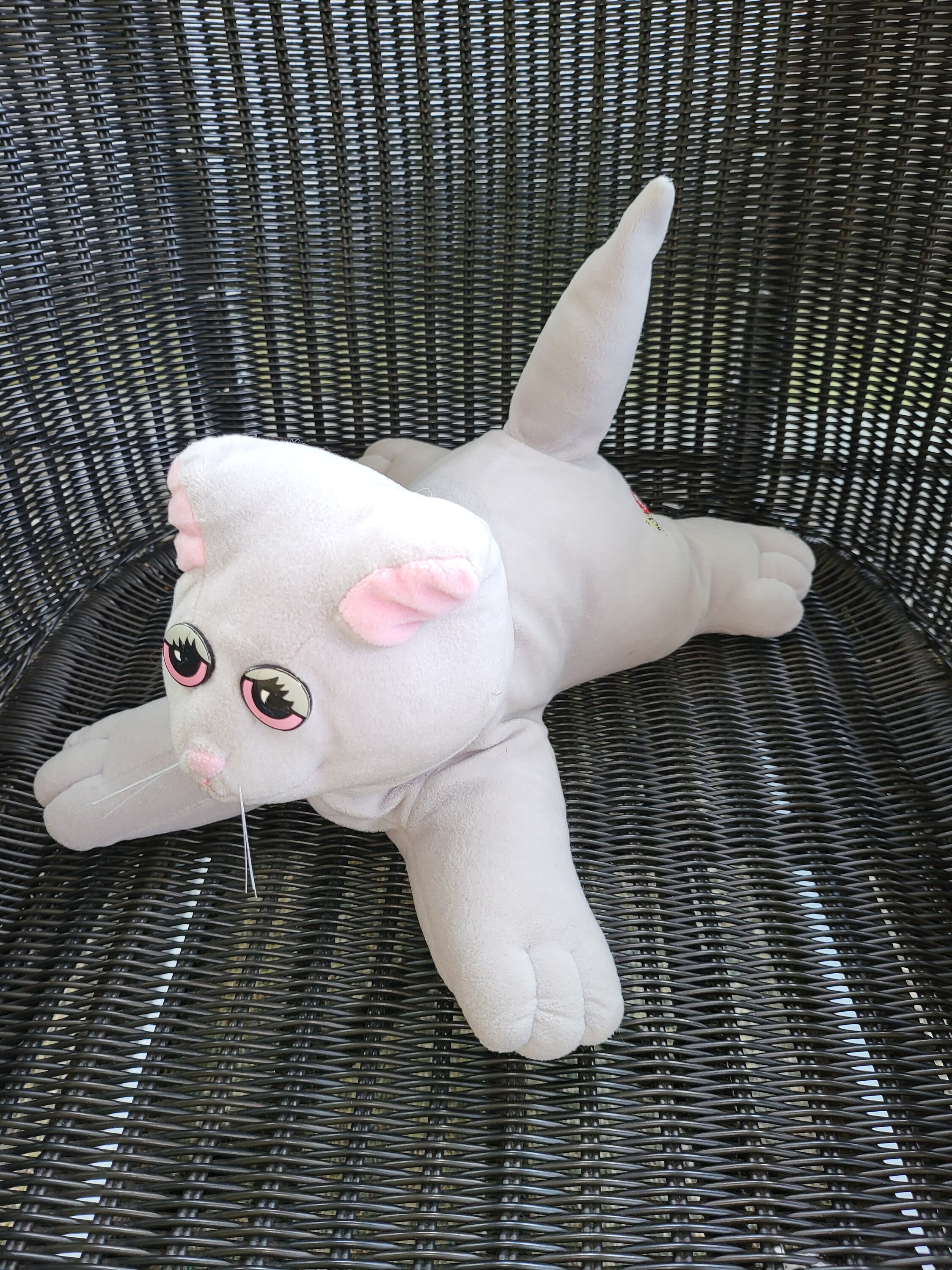 Vintage Pound Purries Cat Plush Stuffed 14'' Tonka 1985 Gray Pink Eyes ...