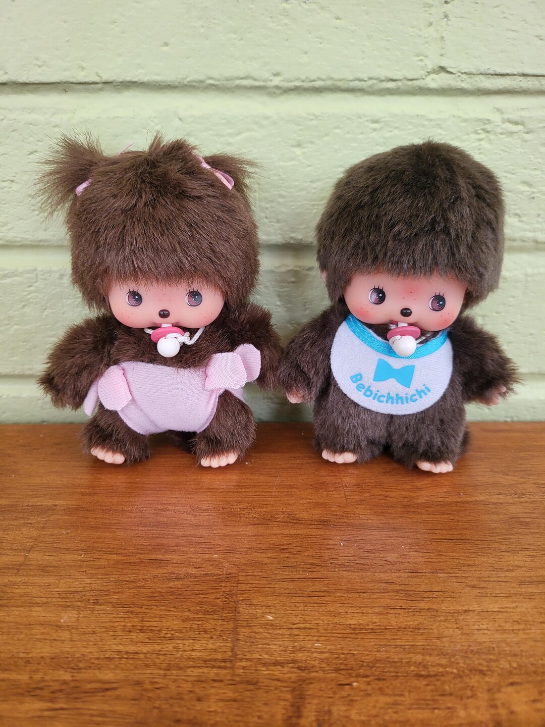 Monchhichi Sekiguchi Bebichhichi Little Girl and Boy Baby Monkey Doll ...