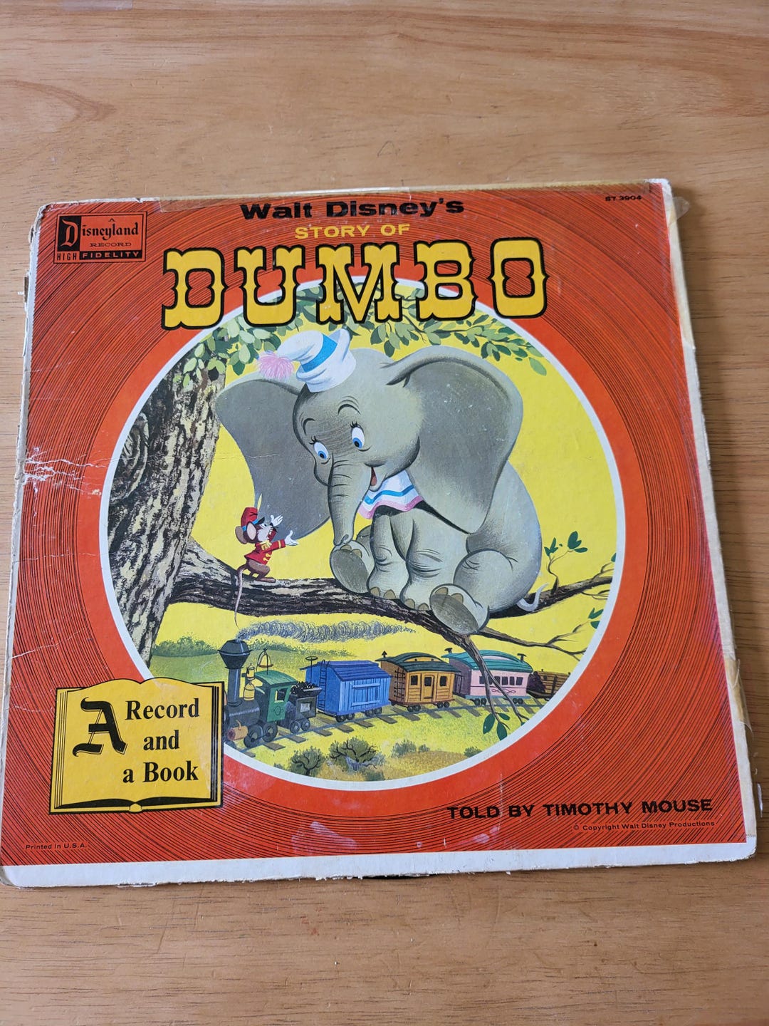 1957 DUMBO Walt Disney the Story of Dumbo LP Vinyl Record With Book ST ...