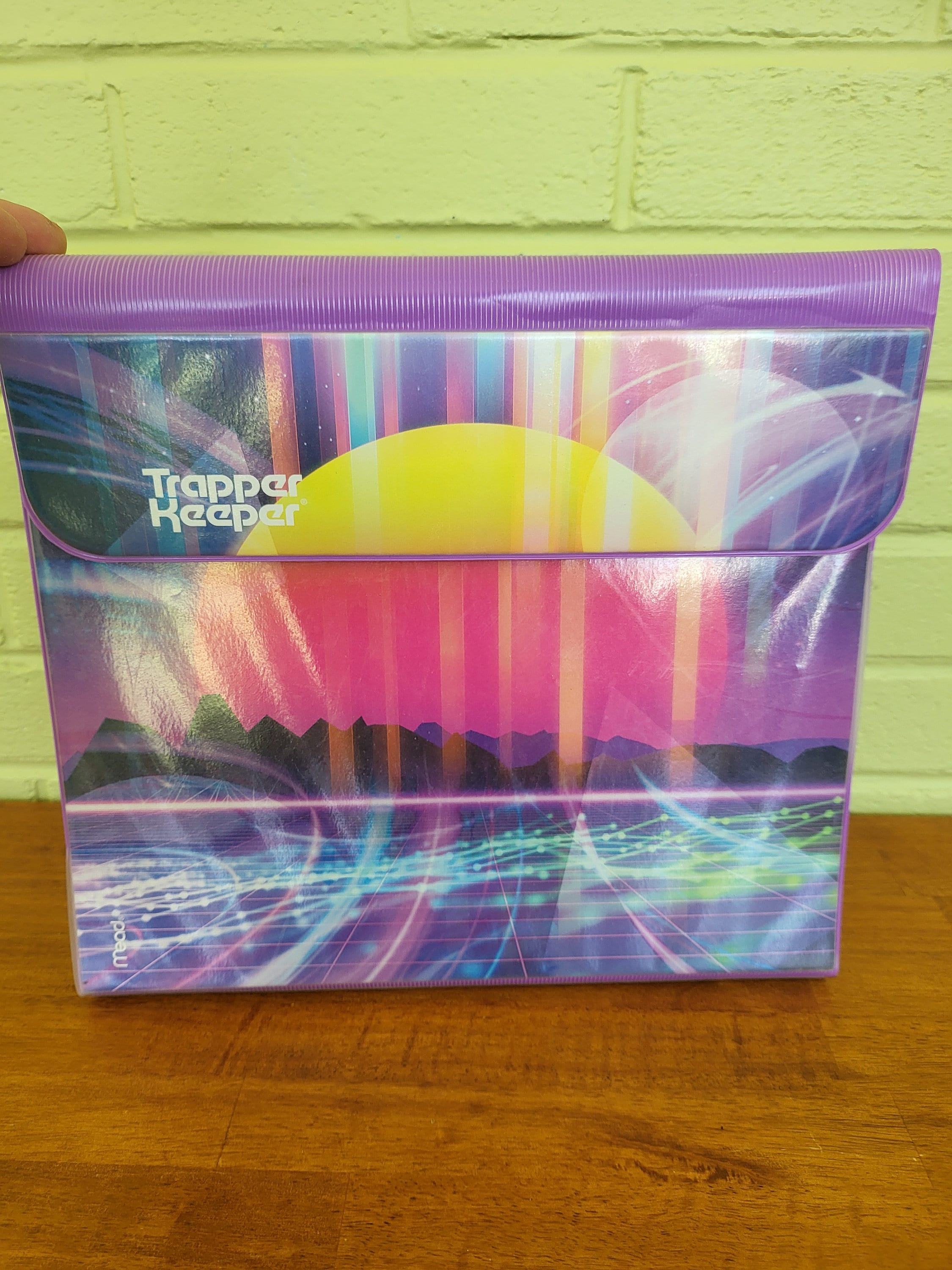 Vintage Trapper Keeper 3-ring Binder Mead Purple Futuristic Sunset ...
