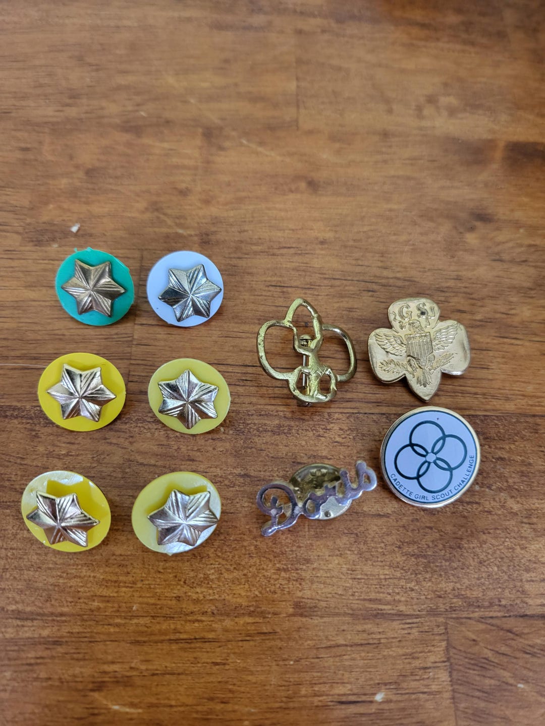 Vintage Girl Scout Pin Badge LOT of 10 Gold Plated Crest "doris" 1970s ...