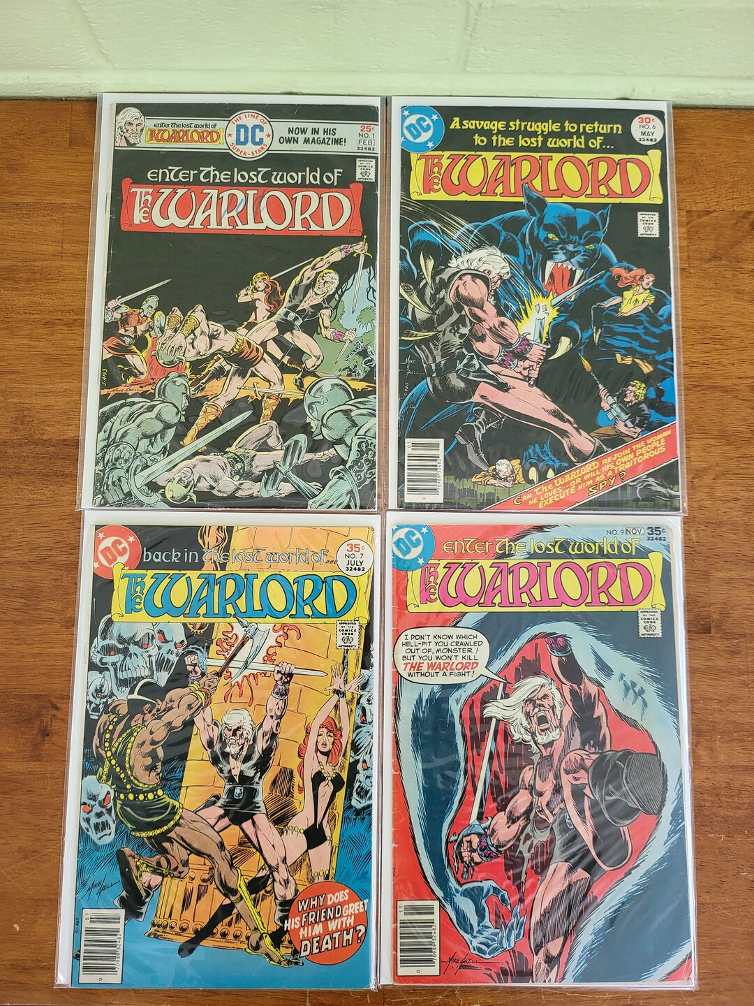 The Warlord DC Comics Lot 4 Books #1, 6, 7, 9 All KEYS Newsstand Bronze ...