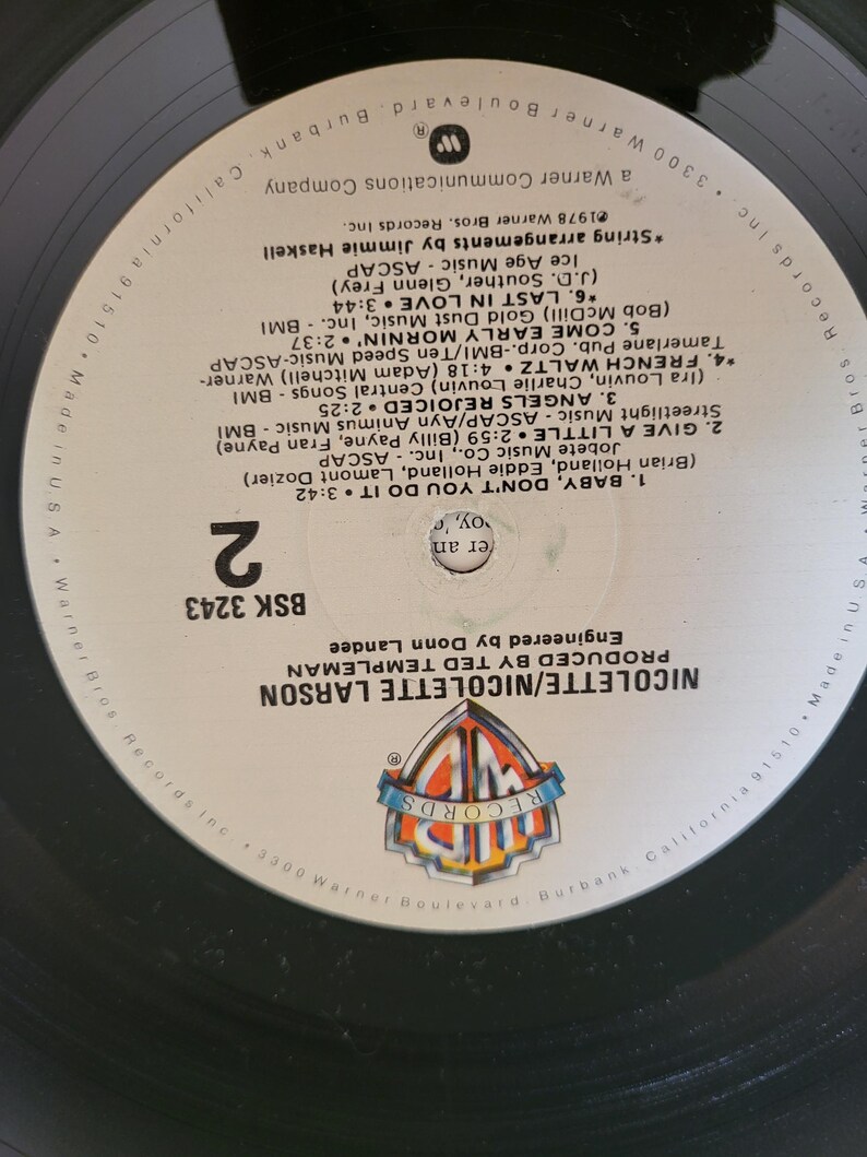 Nicholette Larson NICHOLETTE LP Vinyl Record 1978 Warner Bros BSK 3245 ...