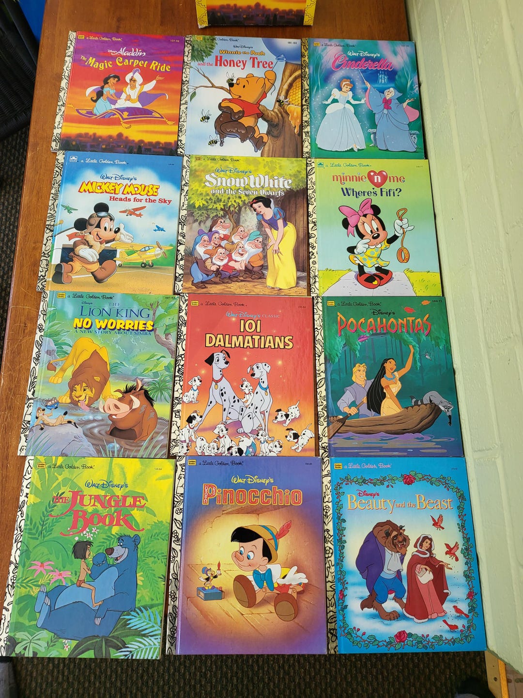 Vintage Disney Little Golden Books Set of 12 Books 1993 Aladdin Pooh ...