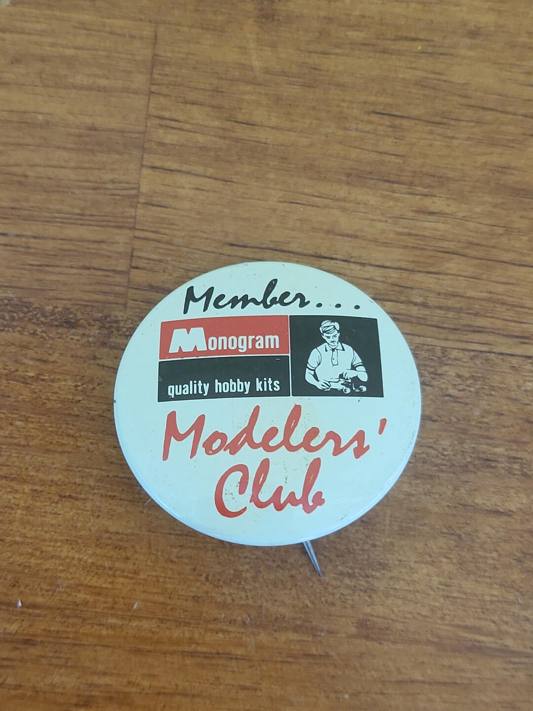 Vintage 1960s Monogram Modelers' Club Pin Round Pinback RARE Member ...