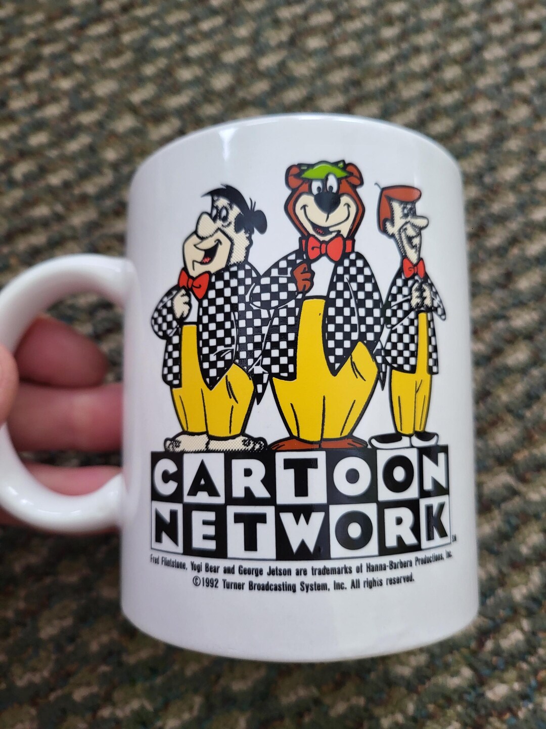 Cartoon Network 1992 Fred Flintstone Yogi Bear George Jetson Coffee Mug ...