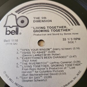 The 5th Dimension Living Together, Growing Together Vinyl LP 1973 Bell Records 1116 LPA - Etsy