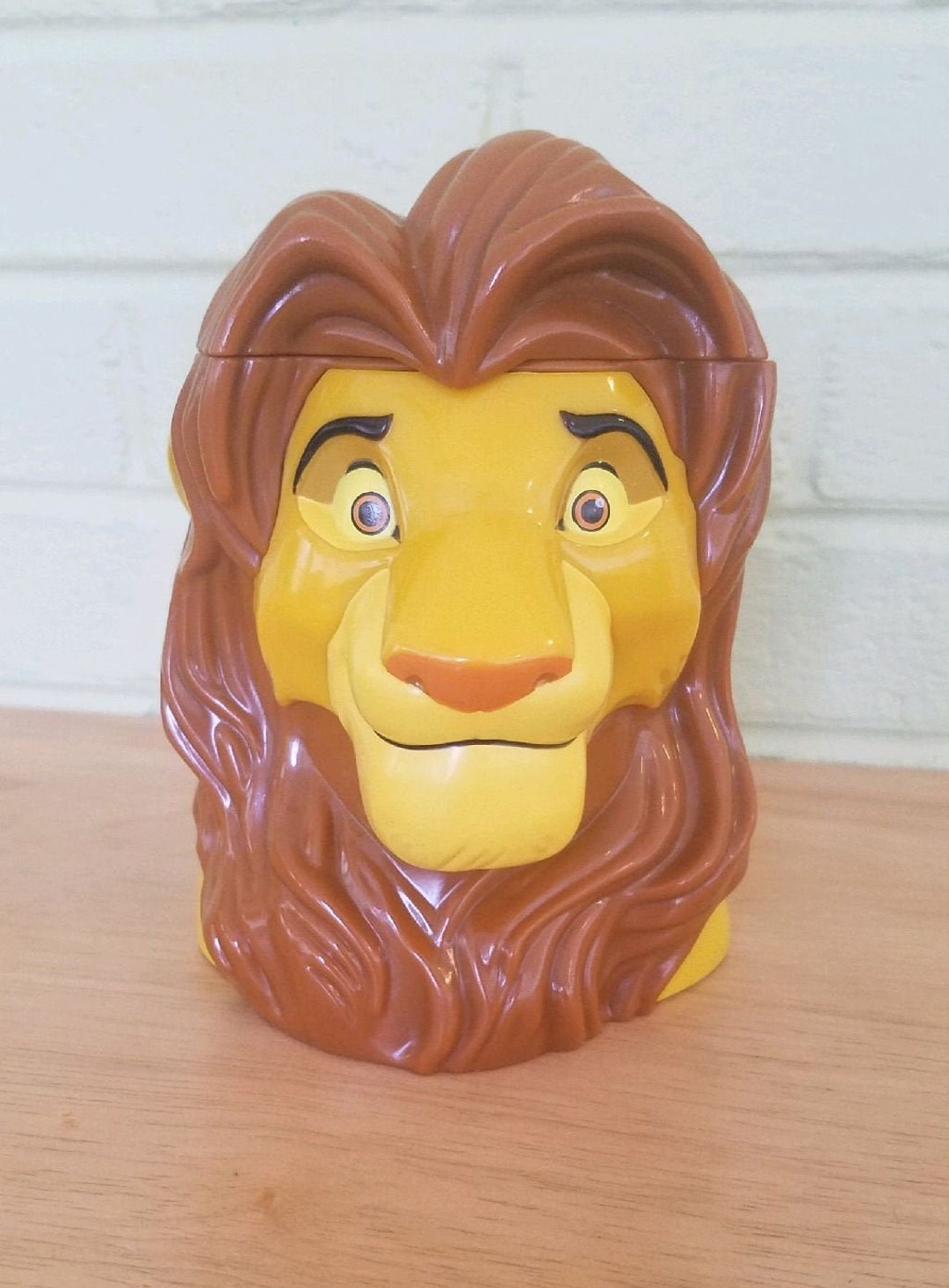 SIMBA the Lion King on Ice Mug Cup Stein Flip Top Lid Vintage 1998 ...
