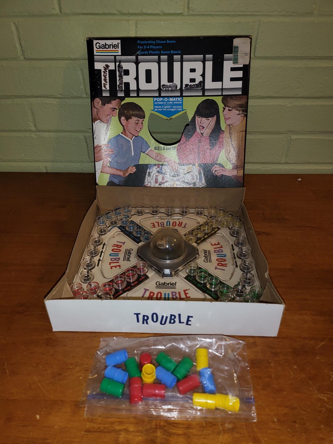 Vintage 1975 Gabriel Pop-o-matic Trouble Board Game Classic #7310 Retro ...