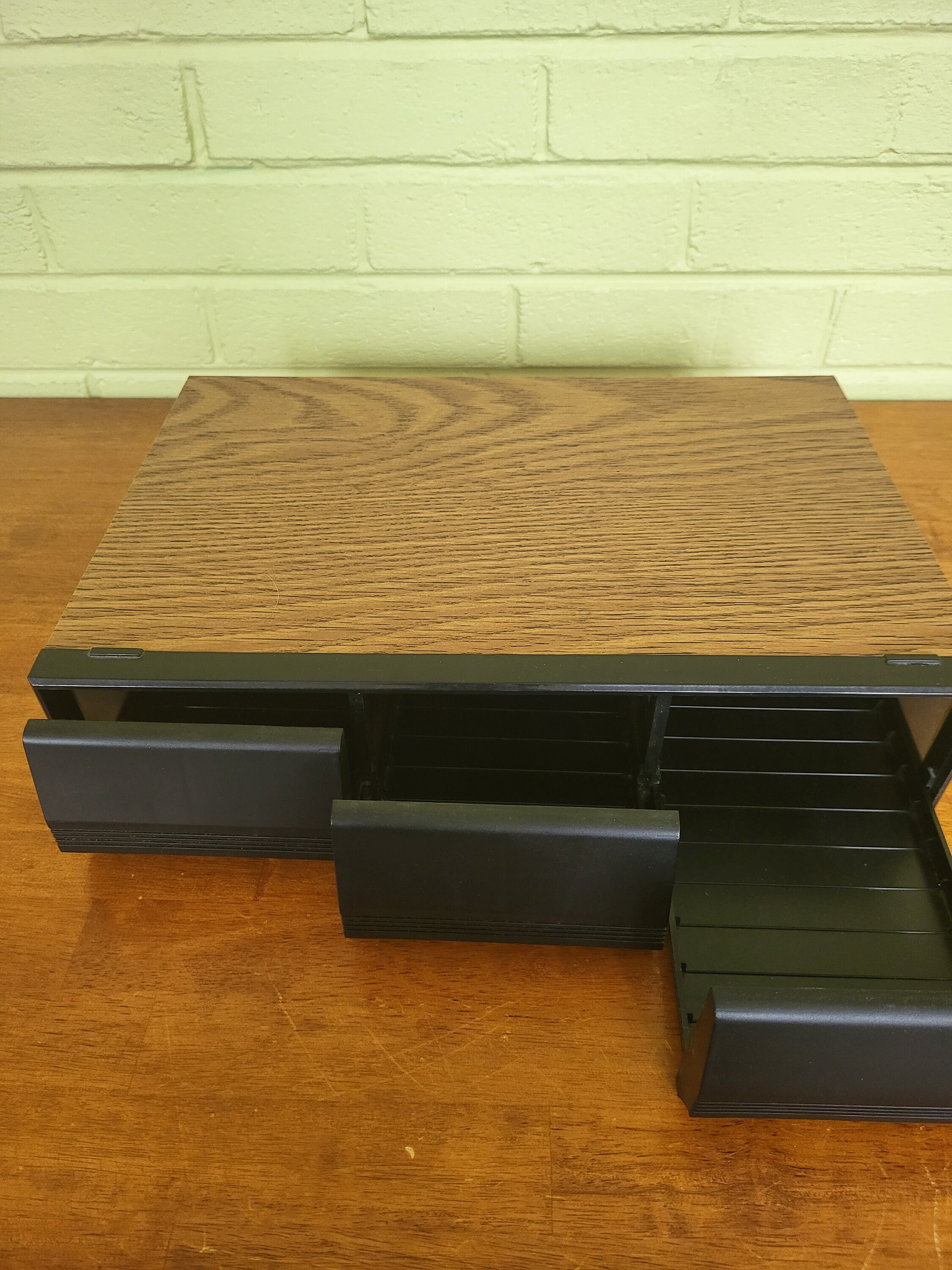 Vintage 3 Drawer 36 Audio Cassette Tape Holder Storage Case Faux Wood 3 ...