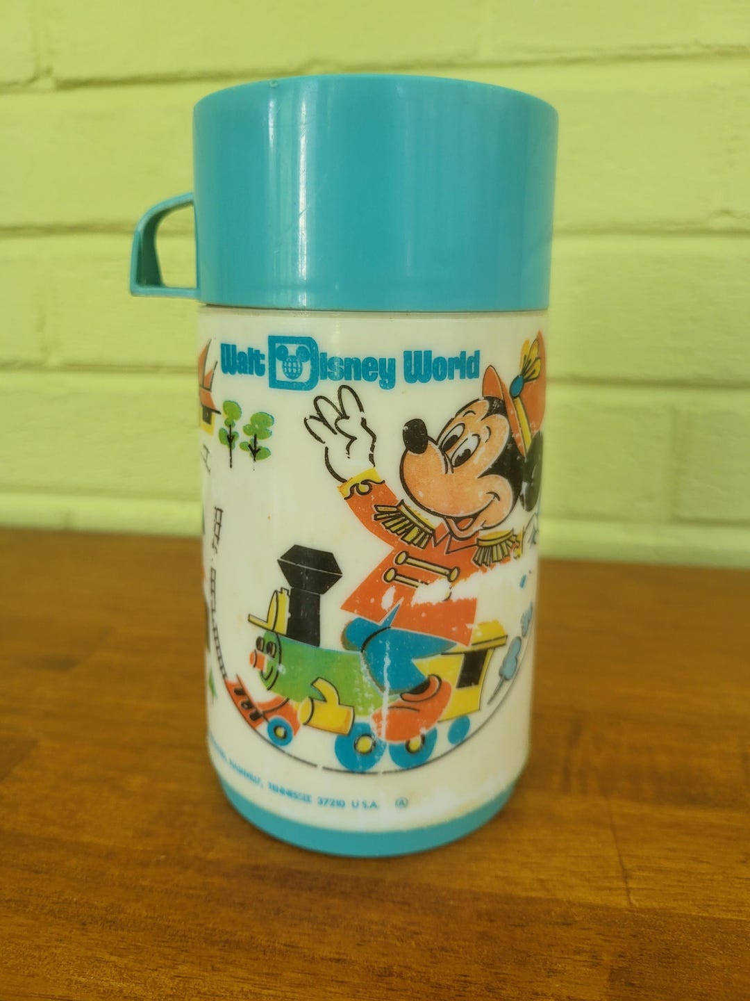 Disney World Train Aladdin Thermos Light Blue Vintage 1980s Retro ...