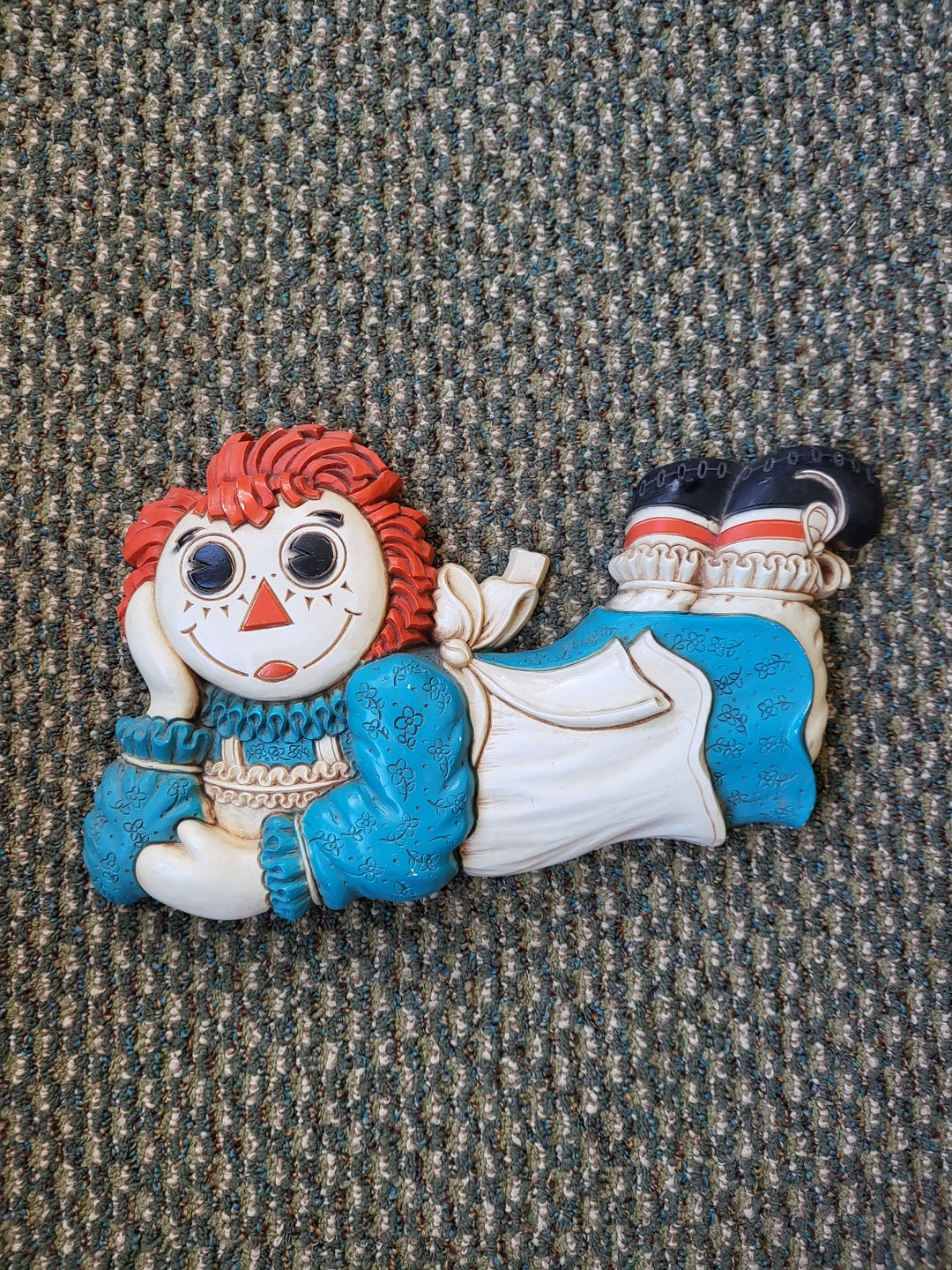 Vintage 1977 Raggedy Ann Wall Plaque Wall Art Bobbs Merrill Retro Decor ...