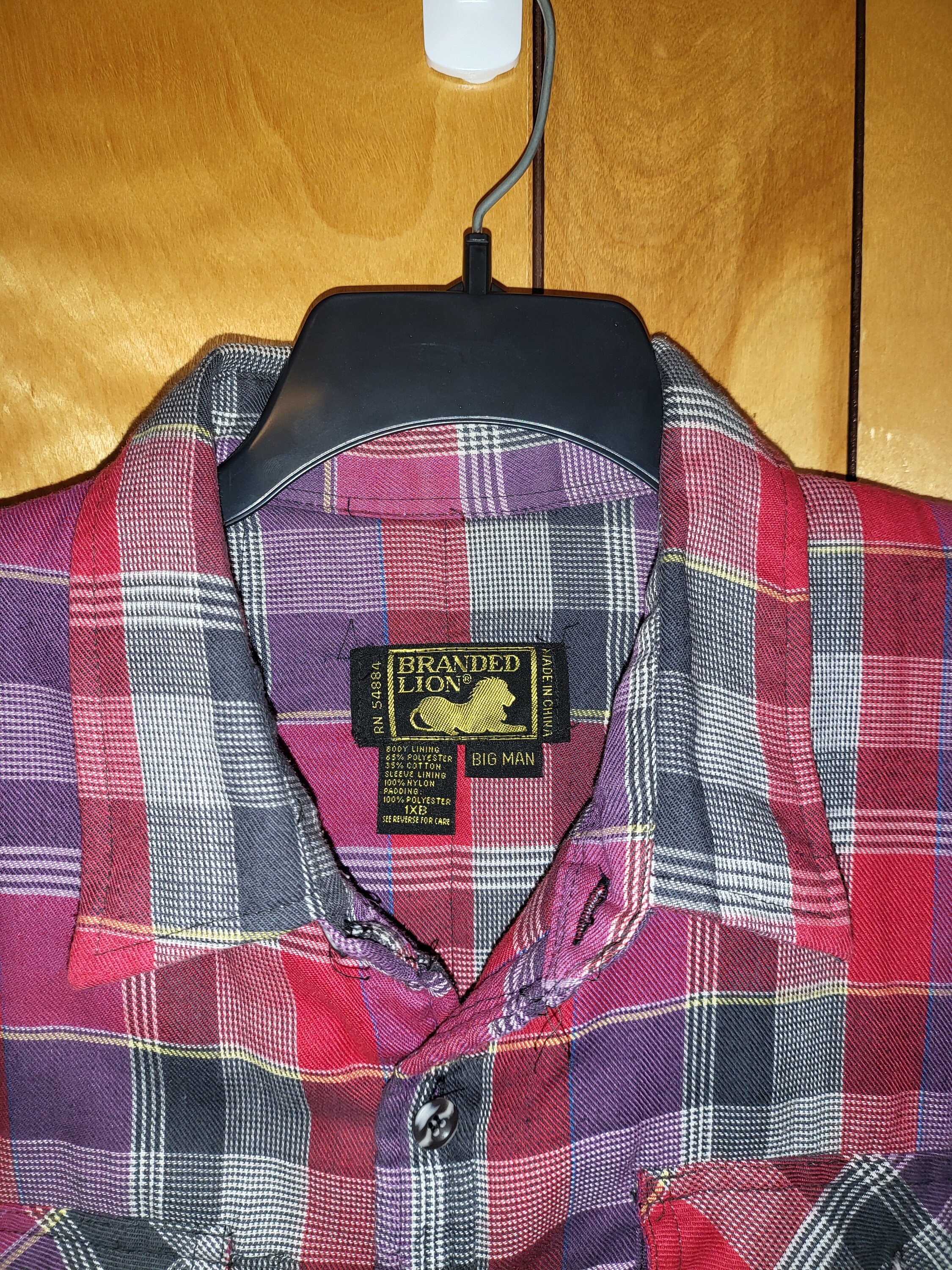 Vintage Branded Lion Flannel Shirt Jacket Big Man 1XB Quilted - Etsy
