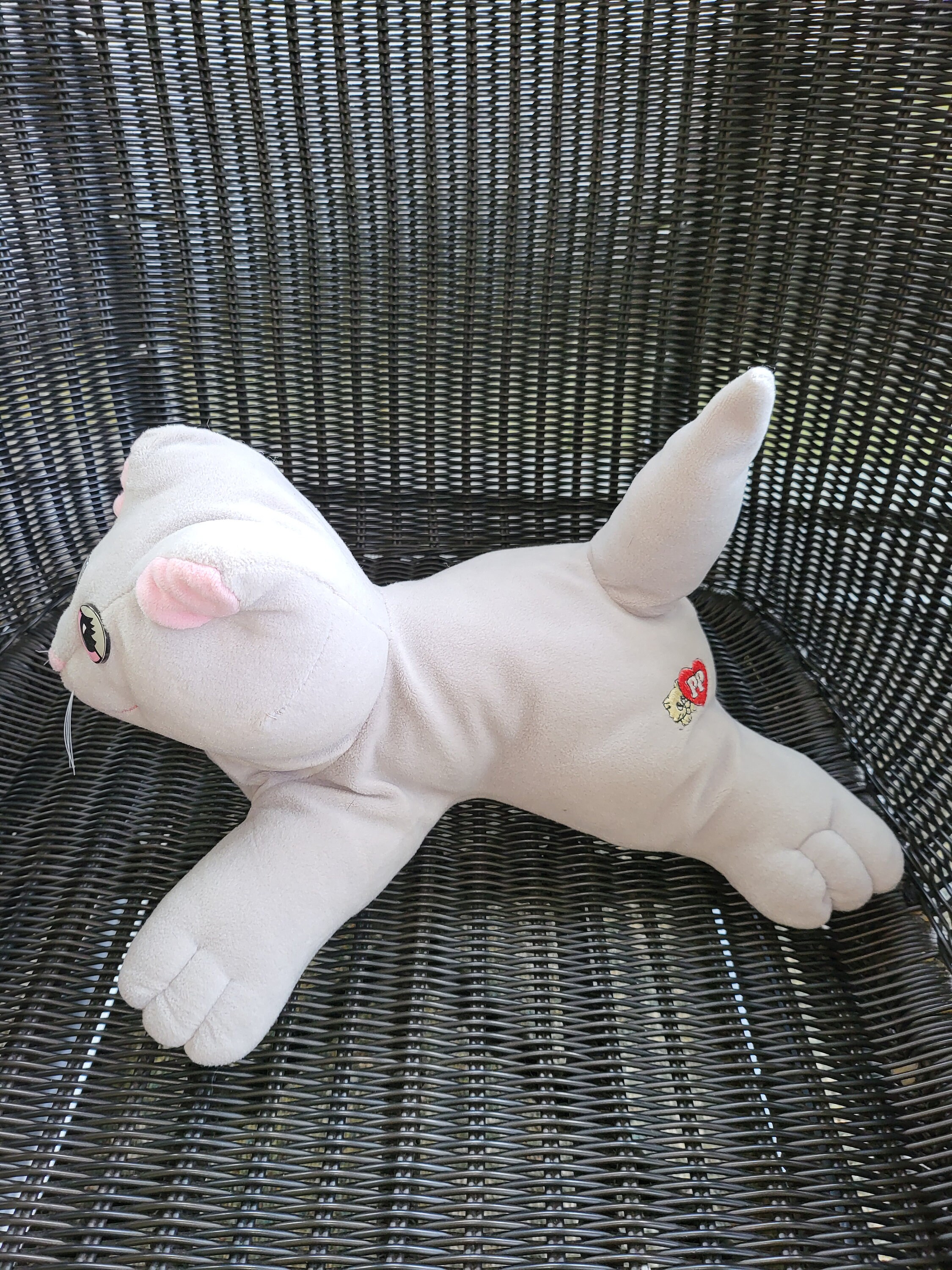 Vintage Pound Purries Cat Plush Stuffed 14'' Tonka 1985 Gray Pink Eyes ...