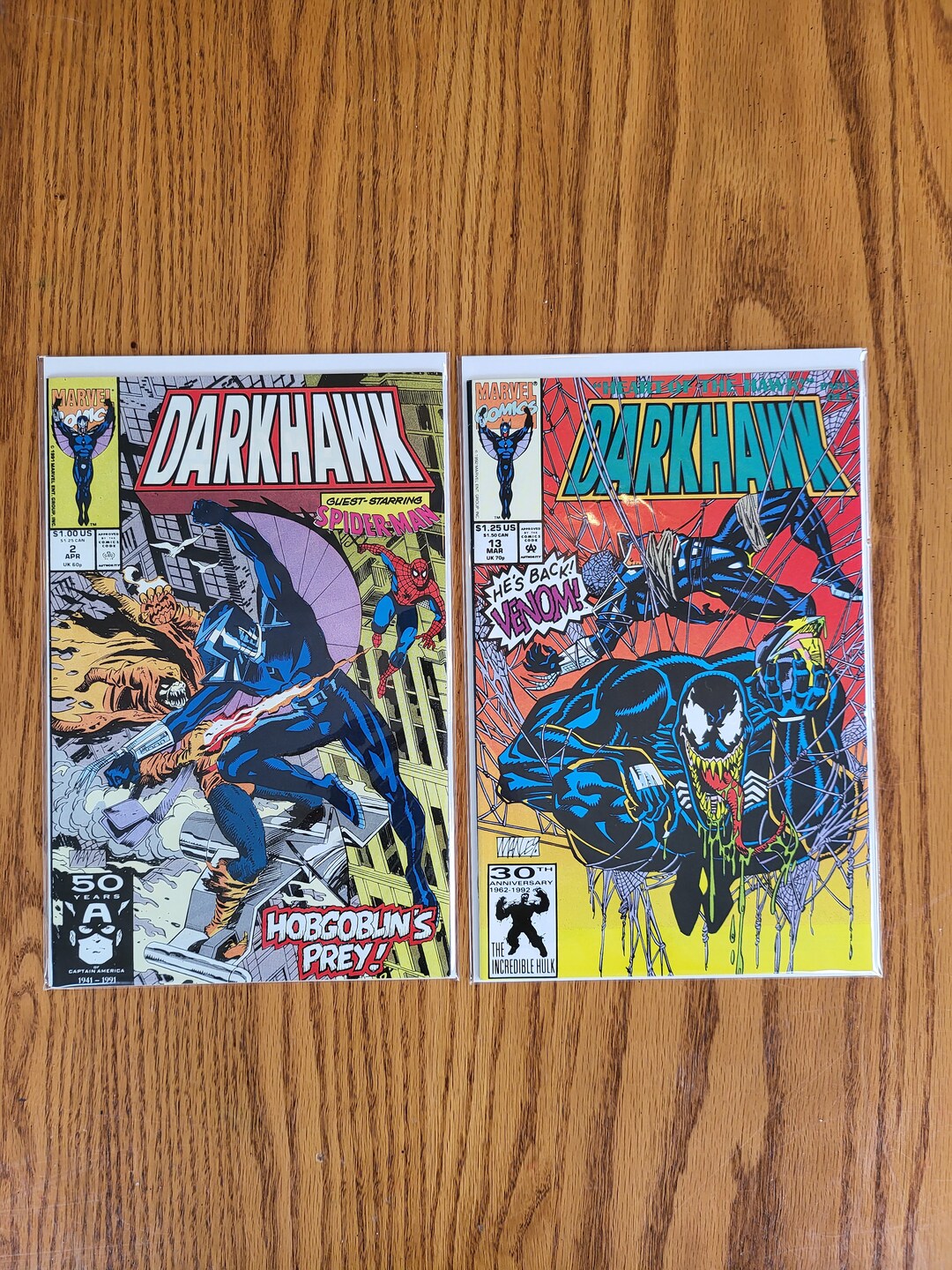 DARKHAWK Comic Book Lot of 2 Darkhawk #2 Second App and #13 Venom Appn ...