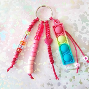 POP IT Fidget Keychain Personalised Keyring With Your Text Kids Party ...