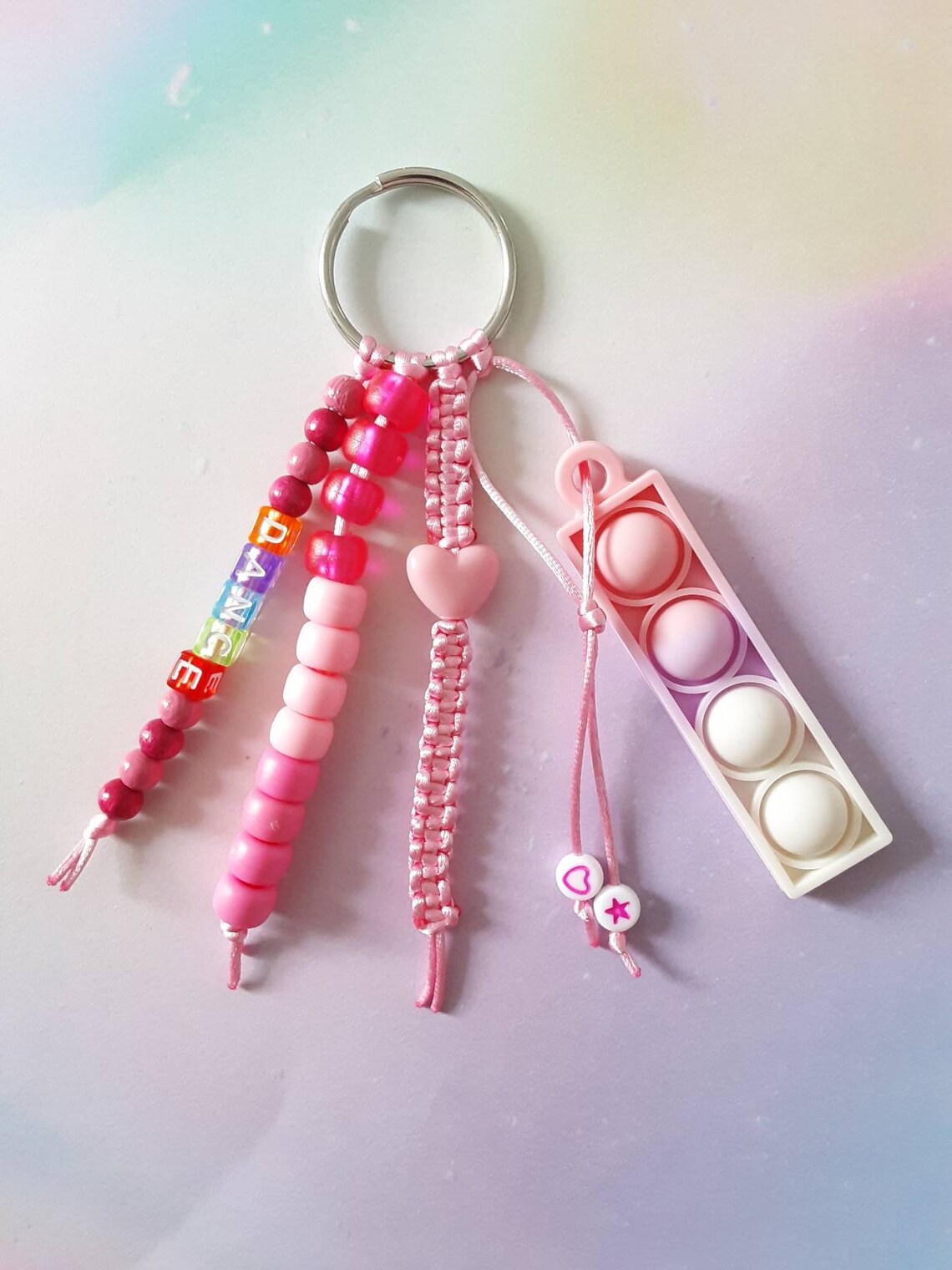 POP IT Fidget Keychain Personalised Keyring With Your Text - Etsy