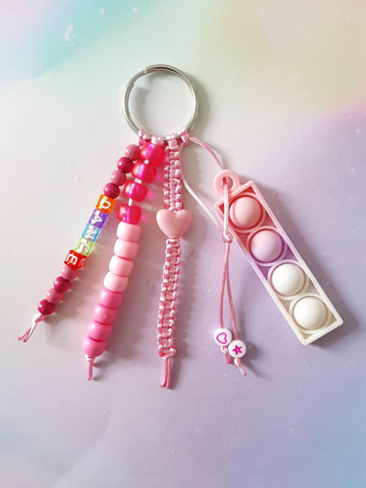 POP IT Fidget Keychain Personalised Keyring With Your Text - Etsy