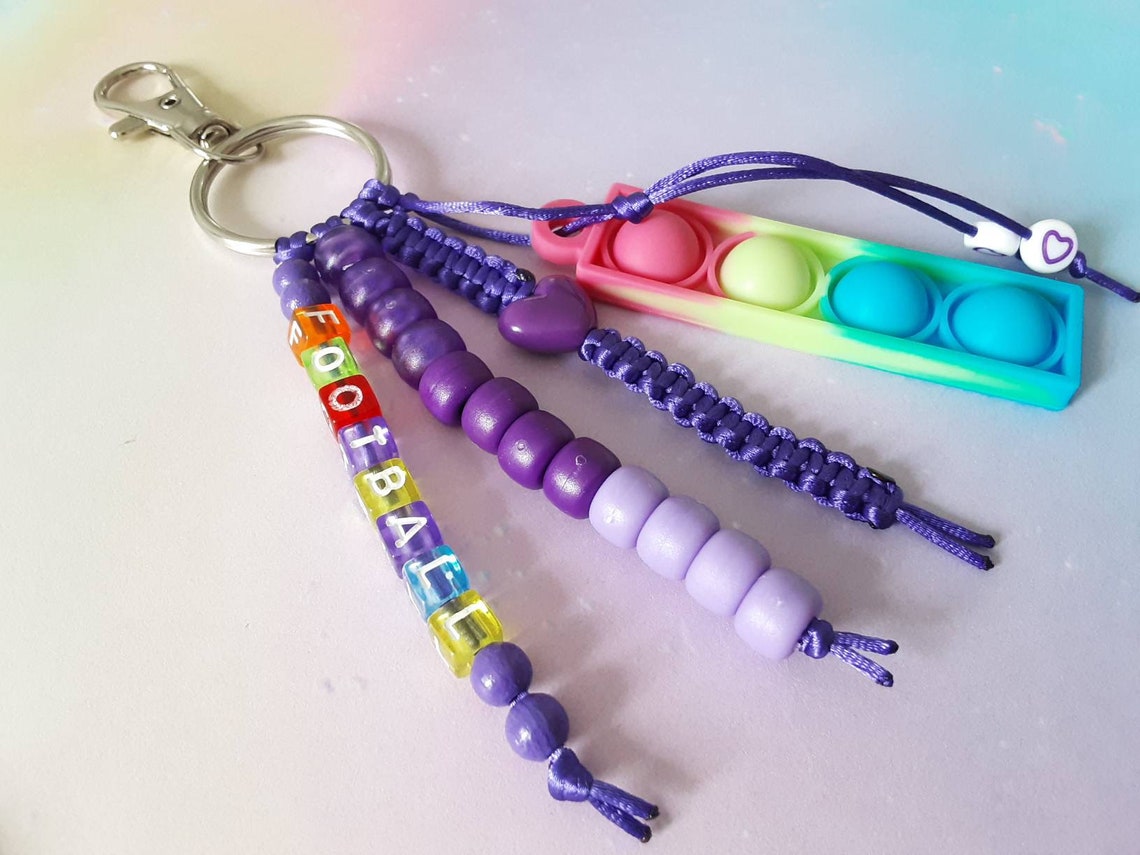 POP IT Fidget Keychain Personalised Keyring With Your Text Kids Party ...