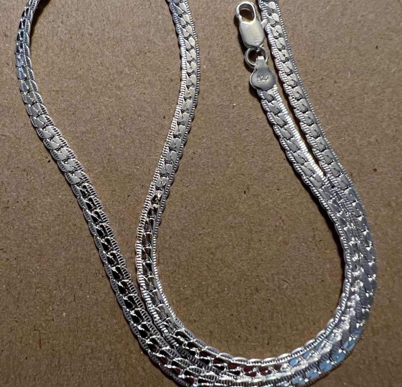 925 Sterling Silver Gold/silver 18/20/22/24 Inch Side Chain Necklace ...