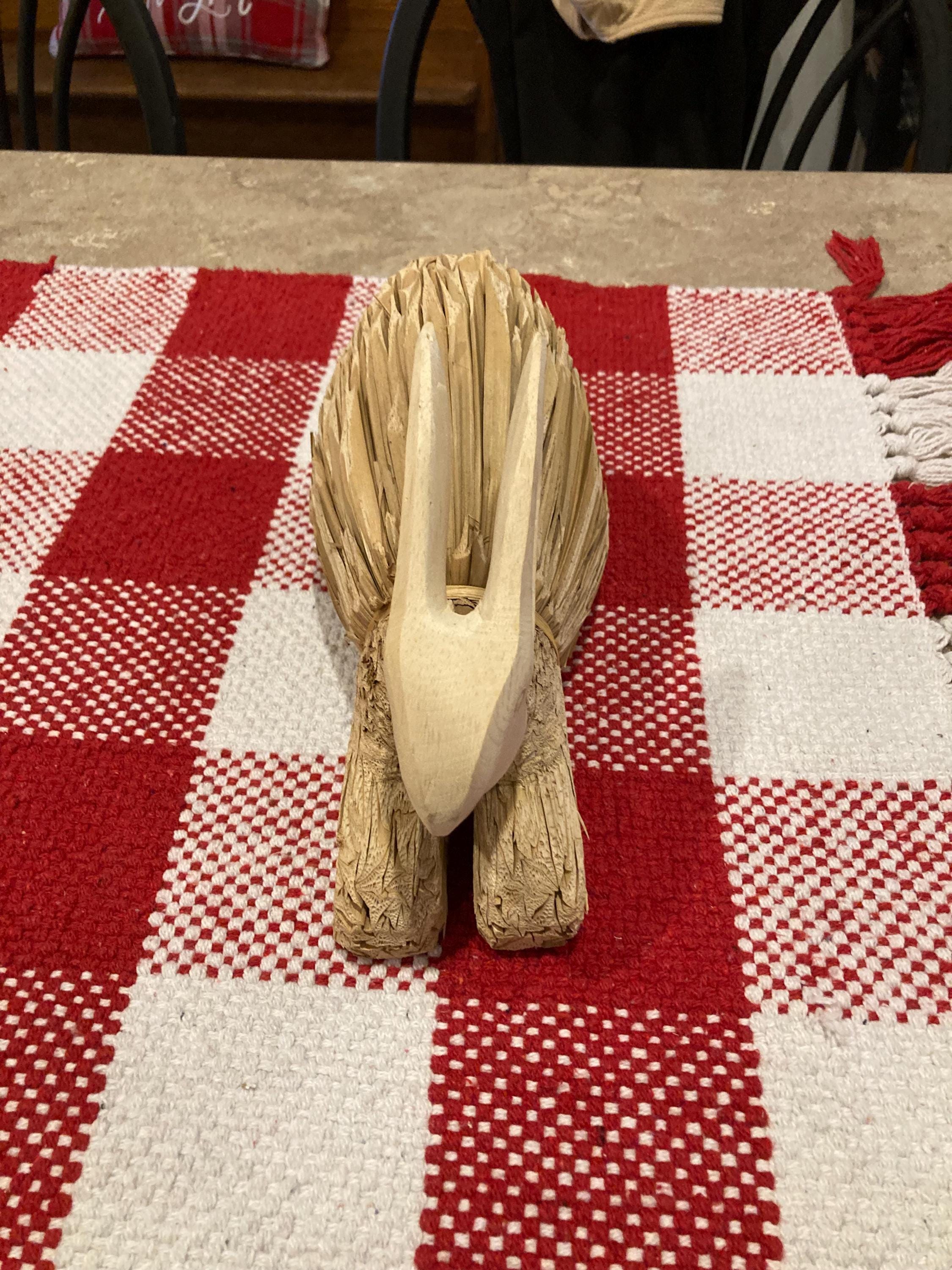 Vintage Primitive Style Corn Husk Bunny/rabbit With Wood Head - Etsy