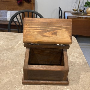 Vintage Handmade Primitive Wood Salt Box - Etsy